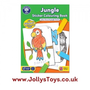 Jungle Colouring Book with Stickers - JollysToys.co.uk