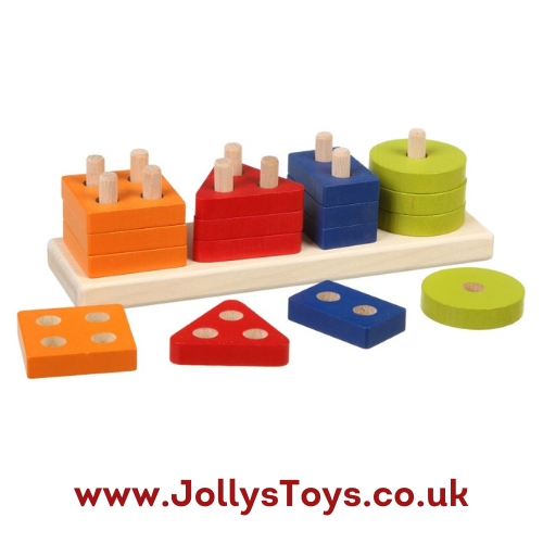 Wooden Colour & Shape Puzzle - JollysToys.co.uk