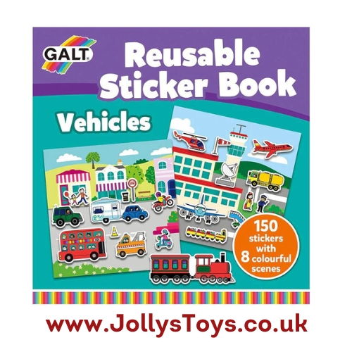 Vehicles Reusable Sticker Book - JollysToys.co.uk