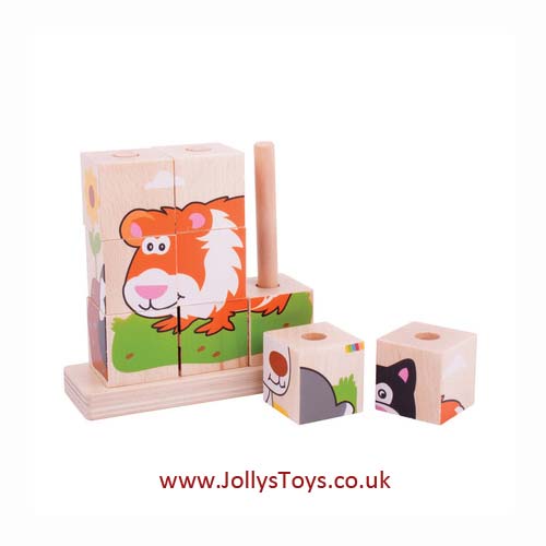 Wooden Block Stacking Puzzle - JollysToys.co.uk